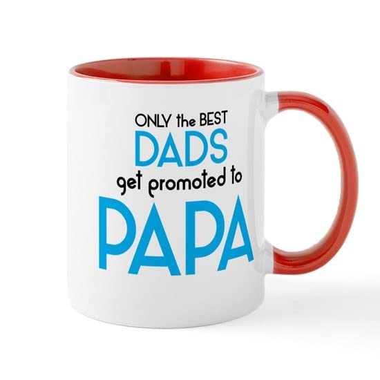 CafePress BEST DADS GET PROMOTED TO PAPA Mugs Ceramic Coffee Mug, Tea Cup 11 oz