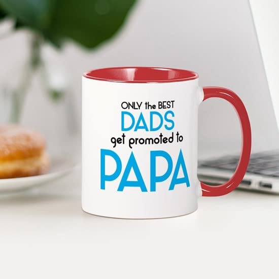 CafePress BEST DADS GET PROMOTED TO PAPA Mugs Ceramic Coffee Mug, Tea Cup 11 oz