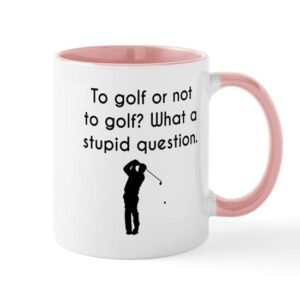 cafepress to golf or not to golf mugs ceramic coffee mug, tea cup 11 oz