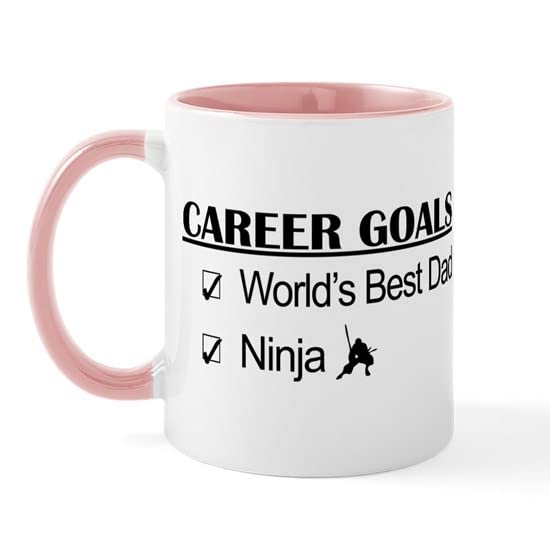 CafePress World's Best Dad Ninja Goals Mug Ceramic Coffee Mug, Tea Cup 11 oz