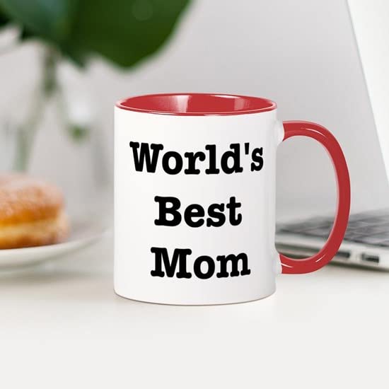 CafePress Worlds Best Mom Mug Ceramic Coffee Mug, Tea Cup 11 oz