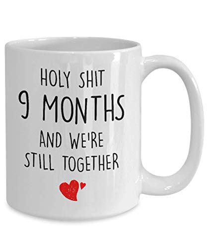 9 Month Anniversary Mugs Funny Quote Mug Gag Mug Funny Valentine's Day Mug for Husband Wife Boyfriend Girlfriend Men Women