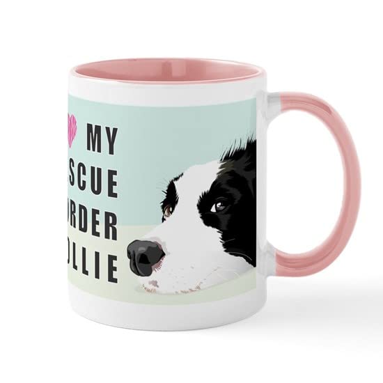 CafePress Border Collie Rescue Love Mug Ceramic Coffee Mug, Tea Cup 11 oz