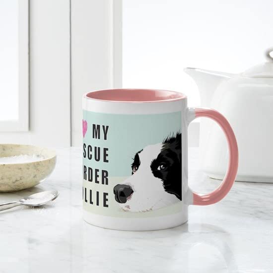 CafePress Border Collie Rescue Love Mug Ceramic Coffee Mug, Tea Cup 11 oz