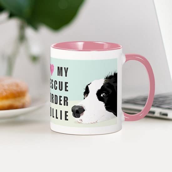 CafePress Border Collie Rescue Love Mug Ceramic Coffee Mug, Tea Cup 11 oz