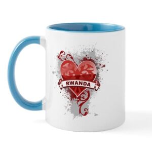 cafepress heart rwanda mug ceramic coffee mug, tea cup 11 oz