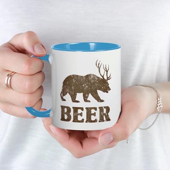 CafePress Bear+Deer=Beer Vintage Mug Ceramic Coffee Mug, Tea Cup 11 oz