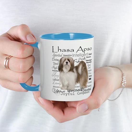 CafePress Lhasa Apso Traits Mugs Ceramic Coffee Mug, Tea Cup 11 oz