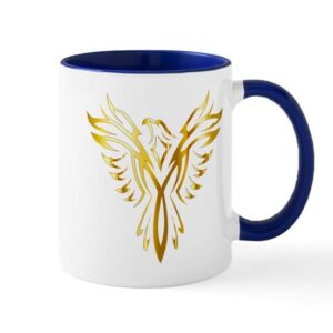 cafepress phoenix bird gold mugs ceramic coffee mug, tea cup 11 oz