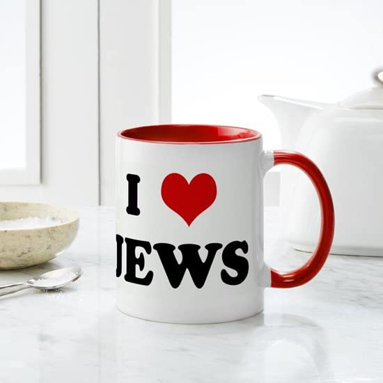 CafePress I Love JEWS Mug Ceramic Coffee Mug, Tea Cup 11 oz