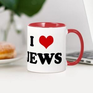 CafePress I Love JEWS Mug Ceramic Coffee Mug, Tea Cup 11 oz