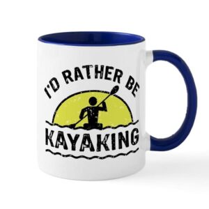 cafepress i’d rather be kayaking mug ceramic coffee mug, tea cup 11 oz