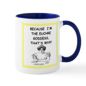 cafepress euchre mugs ceramic coffee mug, tea cup 11 oz