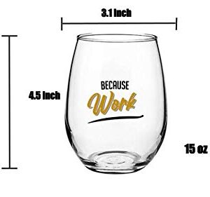 Before Work, Because Work Mug and Wine Glass Set - Funny Office Gifts - Great Boss Gift - Funny Coworker Gift - Before and after work