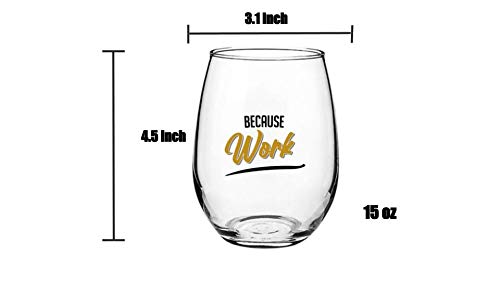 Before Work, Because Work Mug and Wine Glass Set - Funny Office Gifts - Great Boss Gift - Funny Coworker Gift - Before and after work