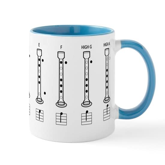 CafePress Bagpipe Finger Chart Mug Ceramic Coffee Mug, Tea Cup 11 oz