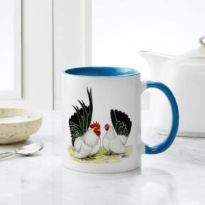 CafePress Japanese Black White Bantams Mug Ceramic Coffee Mug, Tea Cup 11 oz