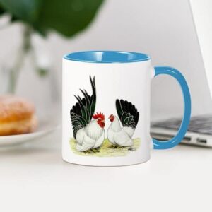 CafePress Japanese Black White Bantams Mug Ceramic Coffee Mug, Tea Cup 11 oz