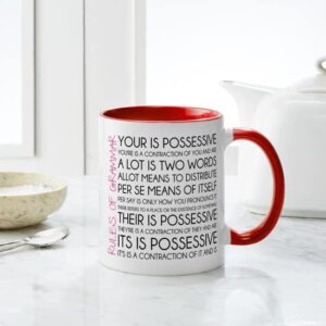 CafePress Rules Of Grammar Mug Ceramic Coffee Mug, Tea Cup 11 oz