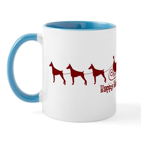 CafePress Doberman Sleigh Mug Ceramic Coffee Mug, Tea Cup 11 oz