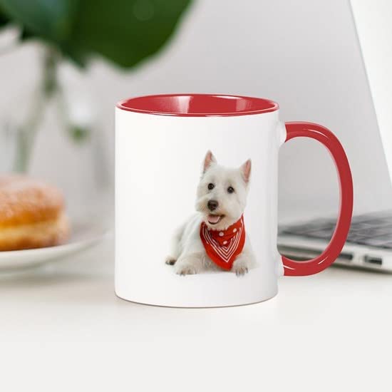 CafePress Westie With Red Bandana Mug Ceramic Coffee Mug, Tea Cup 11 oz