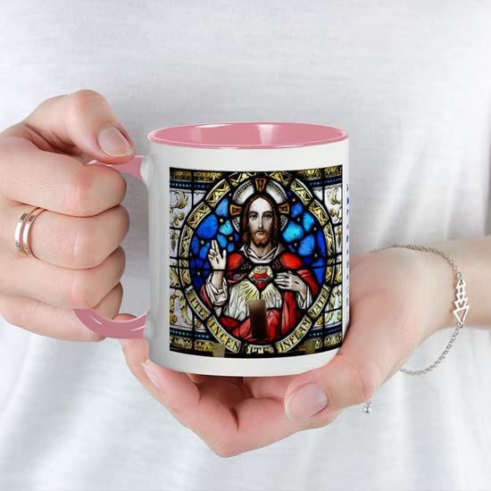 CafePress Sacred Heart And Arrupe Quotation Mug Ceramic Coffee Mug, Tea Cup 11 oz