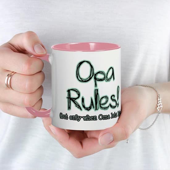 CafePress Opa Rules When Oma Lets Him Mug Ceramic Coffee Mug, Tea Cup 11 oz