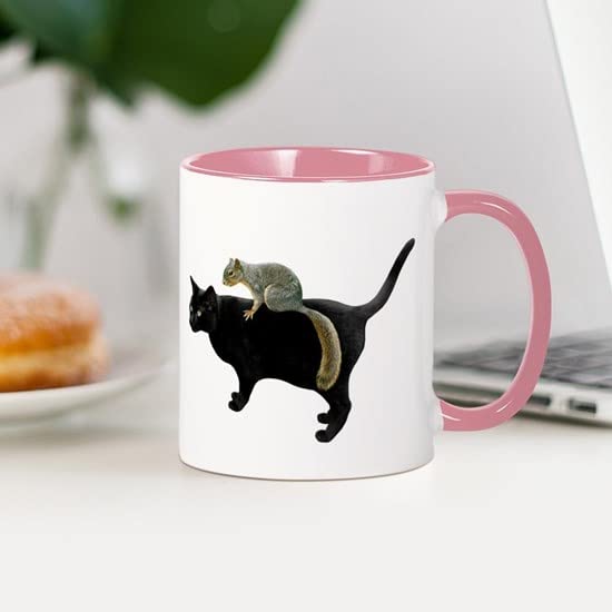 CafePress Squirrel On Cat Mug Ceramic Coffee Mug, Tea Cup 11 oz