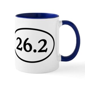 cafepress 26.2 marathon runner oval mug ceramic coffee mug, tea cup 11 oz