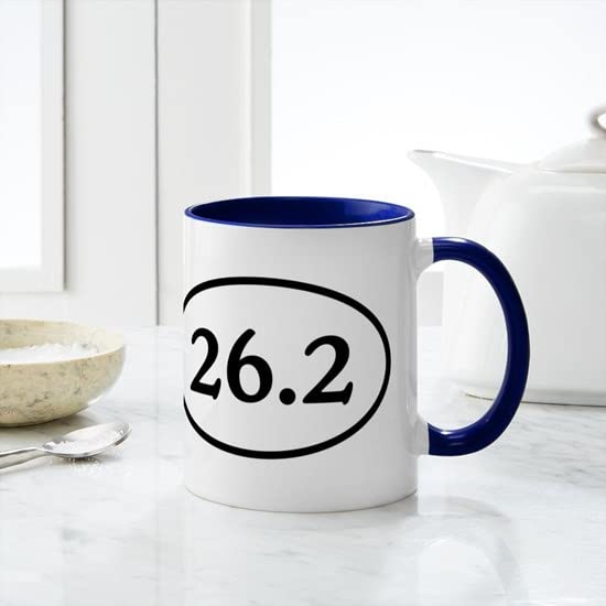 CafePress 26.2 Marathon Runner Oval Mug Ceramic Coffee Mug, Tea Cup 11 oz