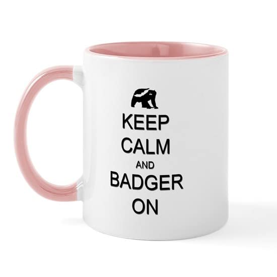 CafePress Keep Calm And Badger On Mug Ceramic Coffee Mug, Tea Cup 11 oz