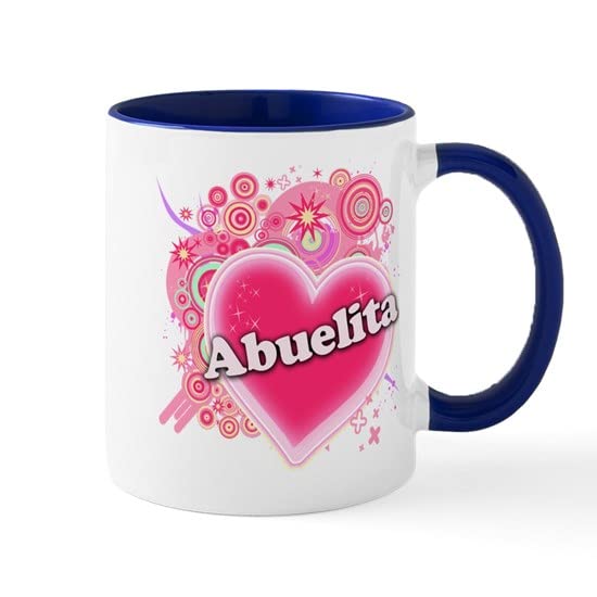 CafePress Abuelita Heart Art Mug Ceramic Coffee Mug, Tea Cup 11 oz