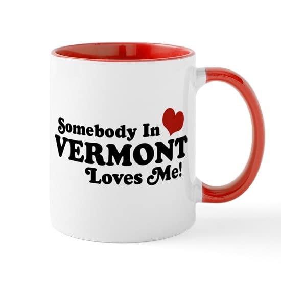 CafePress Somebody In Vermont Loves Me Mug Ceramic Coffee Mug, Tea Cup 11 oz