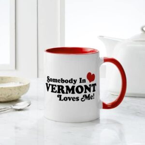 CafePress Somebody In Vermont Loves Me Mug Ceramic Coffee Mug, Tea Cup 11 oz