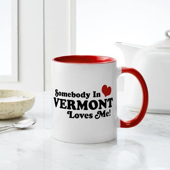 CafePress Somebody In Vermont Loves Me Mug Ceramic Coffee Mug, Tea Cup 11 oz