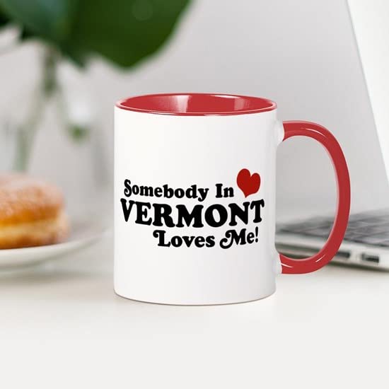 CafePress Somebody In Vermont Loves Me Mug Ceramic Coffee Mug, Tea Cup 11 oz