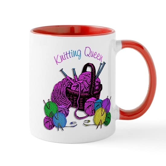 CafePress Knitting Queen Mug Ceramic Coffee Mug, Tea Cup 11 oz