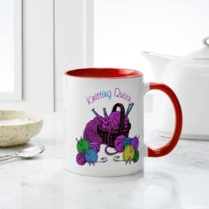 CafePress Knitting Queen Mug Ceramic Coffee Mug, Tea Cup 11 oz