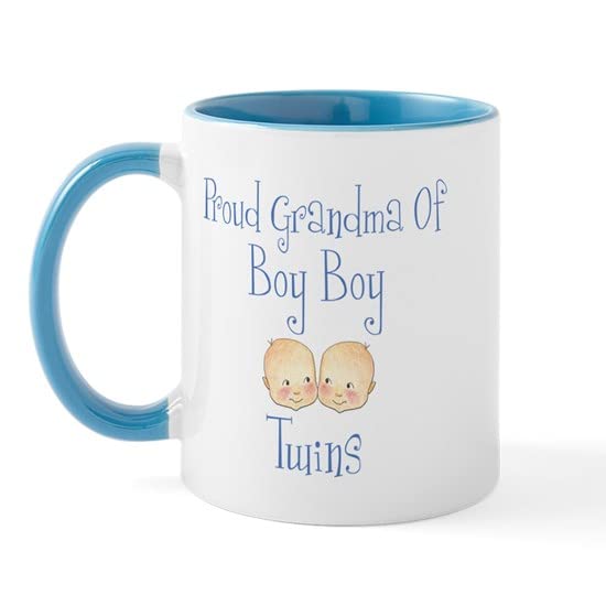 CafePress Proud Grandma Of Boy Twins Mug Ceramic Coffee Mug, Tea Cup 11 oz