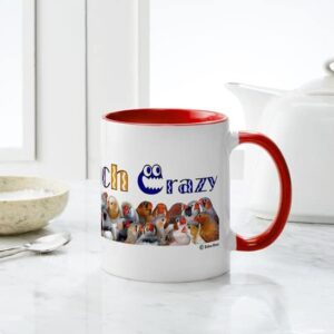 CafePress Zebra Finch Crazy Sticker Mugs Ceramic Coffee Mug, Tea Cup 11 oz