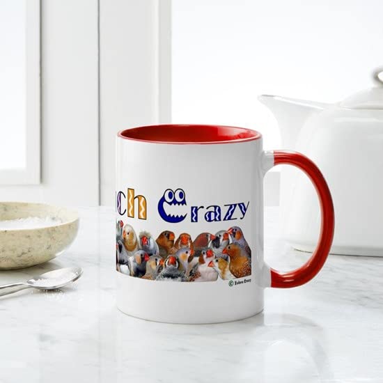 CafePress Zebra Finch Crazy Sticker Mugs Ceramic Coffee Mug, Tea Cup 11 oz