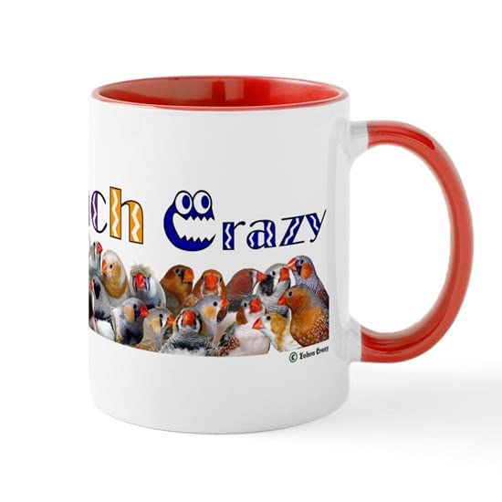 CafePress Zebra Finch Crazy Sticker Mugs Ceramic Coffee Mug, Tea Cup 11 oz