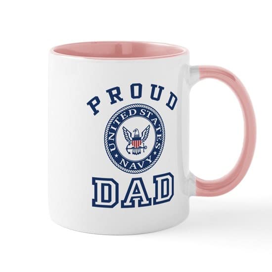 CafePress Proud US Navy Dad Mug Ceramic Coffee Mug, Tea Cup 11 oz