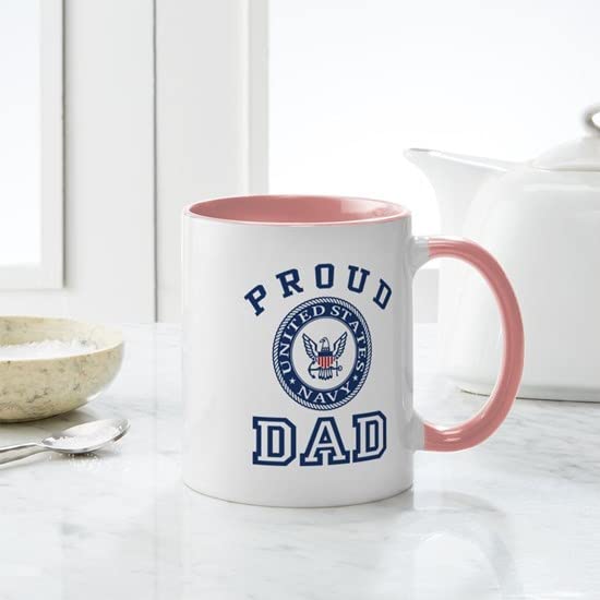 CafePress Proud US Navy Dad Mug Ceramic Coffee Mug, Tea Cup 11 oz