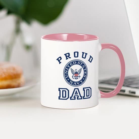 CafePress Proud US Navy Dad Mug Ceramic Coffee Mug, Tea Cup 11 oz