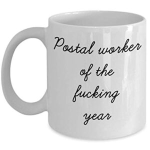 Best Postal Worker Mug Funny Appreciation Mug for Coworkers Gag Swearing Mug for Adults Novelty Tea Cup