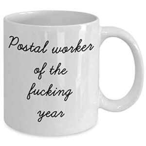 Best Postal Worker Mug Funny Appreciation Mug for Coworkers Gag Swearing Mug for Adults Novelty Tea Cup