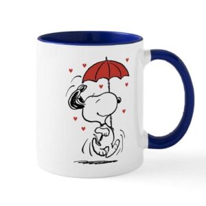 cafepress snoopy on heart mugs ceramic coffee mug, tea cup 11 oz