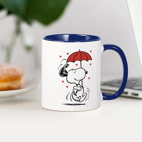 CafePress Snoopy On Heart Mugs Ceramic Coffee Mug, Tea Cup 11 oz