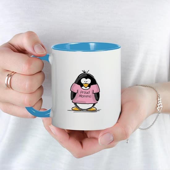 CafePress Proud Momma Penguin Mug Ceramic Coffee Mug, Tea Cup 11 oz